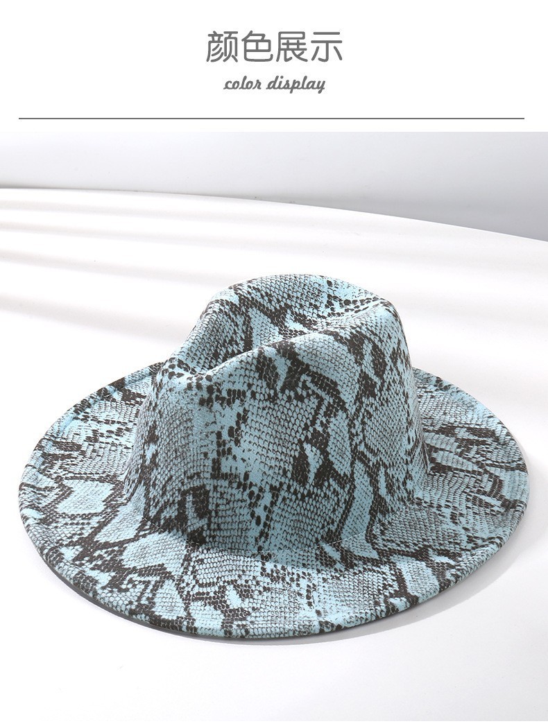TRENDY SNAKE PRINT FEDORA HAT HAT002 > Hats , Caps > Mezon Handbags