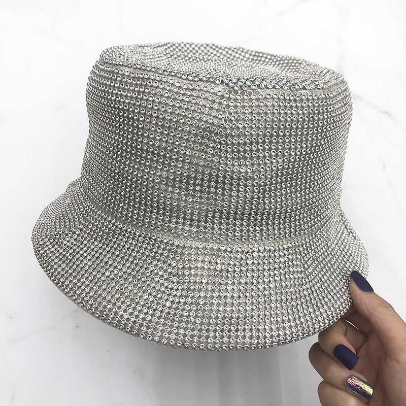 FULL RHINESTONE BUCKET HAT > Rhinestone Hats > Mezon Handbags