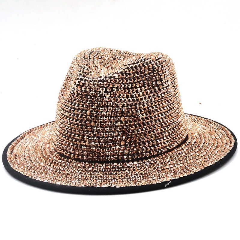 Stylish Rhinestone Fedora Hat HAT005 > Rhinestone Hats > Mezon Handbags