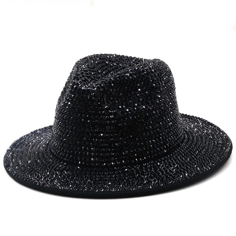 Stylish Rhinestone Fedora Hat HAT005 > Rhinestone Hats > Mezon Handbags