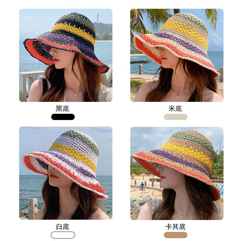 Multi Color Foldable Beach Straw Sun Hat > Straw Hats, Summer Hat ...