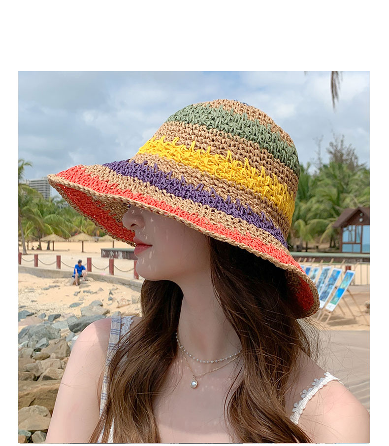 Multi Color Foldable Beach Straw Sun Hat > Straw Hats, Summer Hat ...