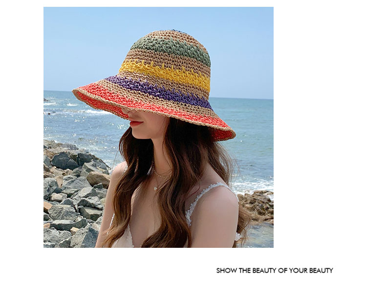 Multi Color Foldable Beach Straw Sun Hat > Straw Hats, Summer Hat ...