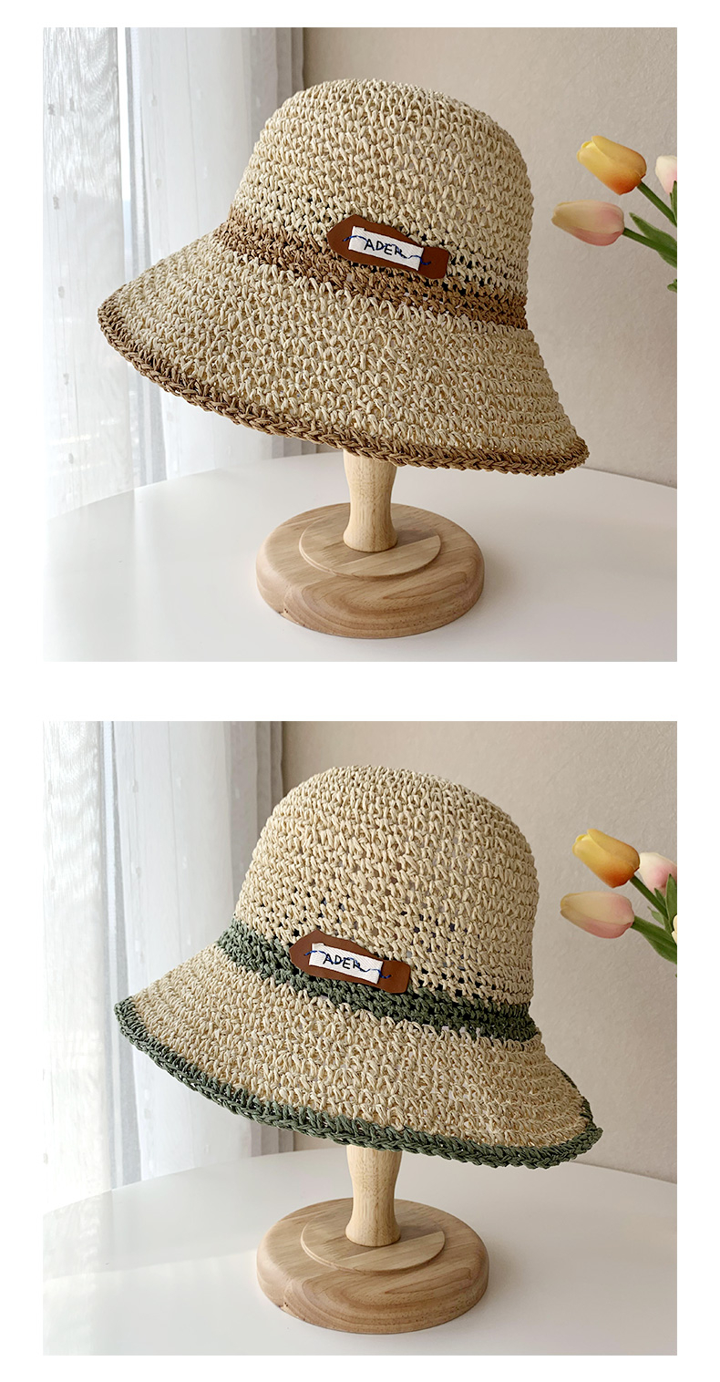 2-Tone Sun Bucket Straw Hats > Straw Hats, Summer Hat > Mezon Handbags