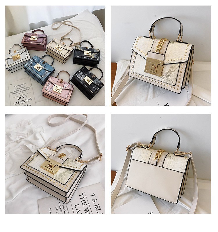 Stylish Top Flap Riveted Satchel 17339 > Satchel > Mezon Handbags
