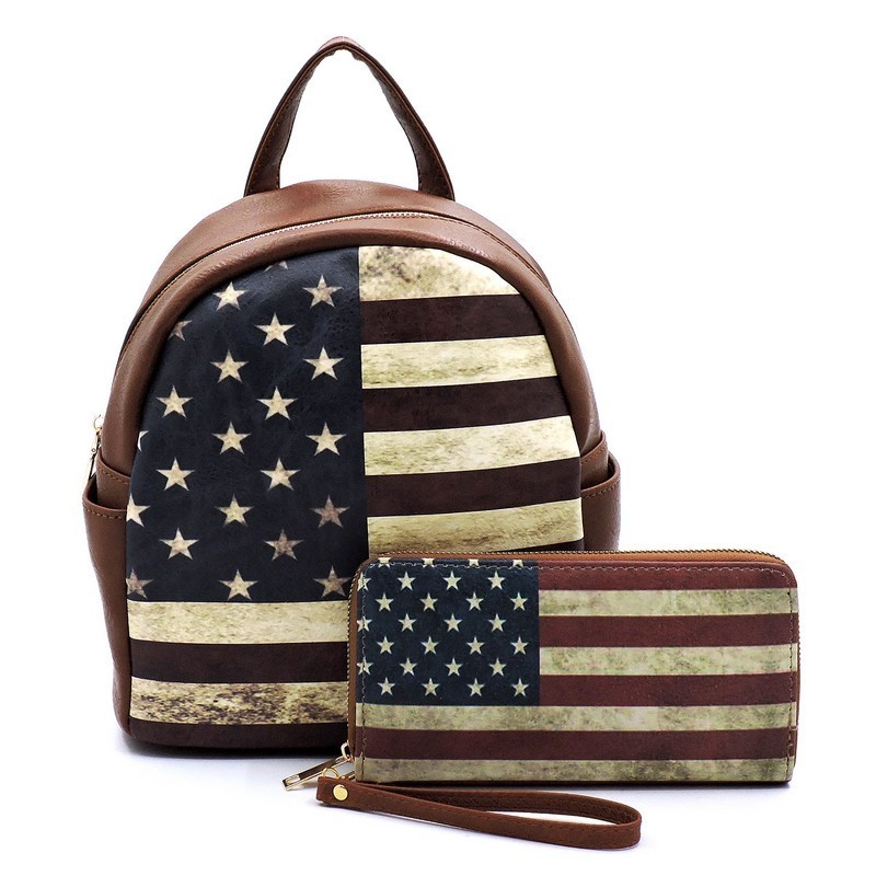 US Flag 2-in-1 Backpack FW-BPS2 > Wallets > Mezon Handbags