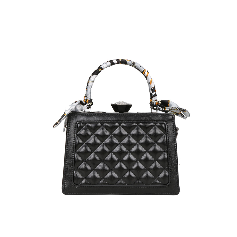 Gemstone & 3D Chrams Accent Scarfed Metal Frame Handbag > Evening Bags ...