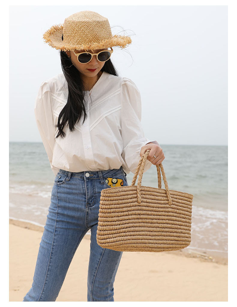 Stylish Natural Woven Draw String Tote > Tote Bags > Mezon Handbags