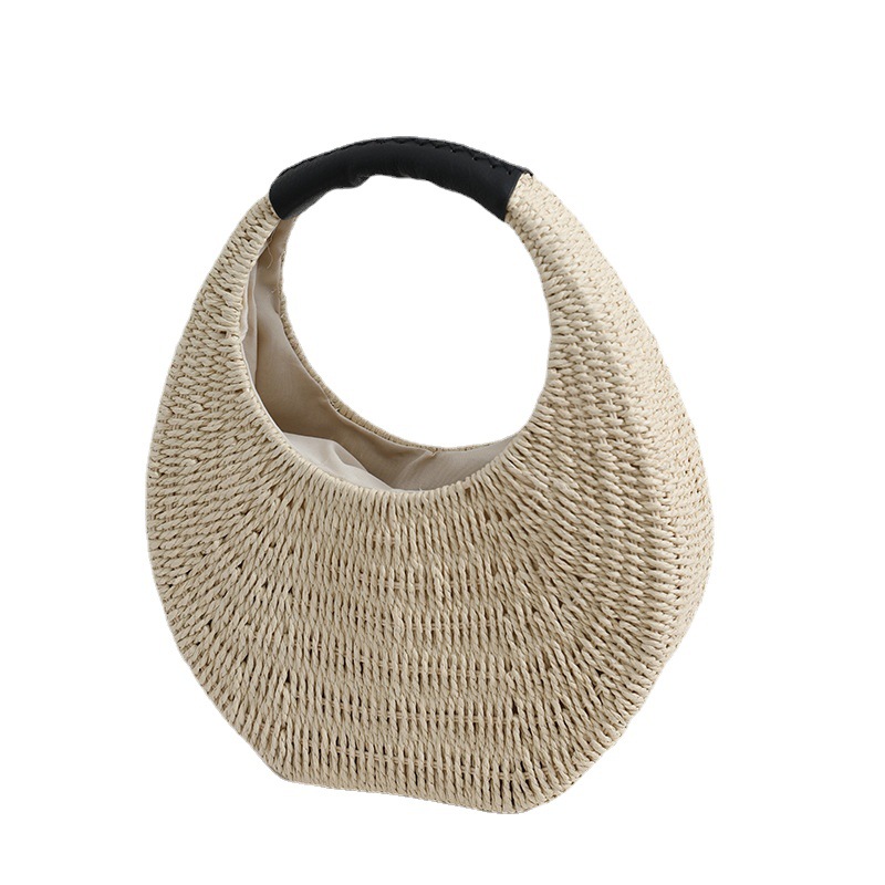 Knitted Straw Carry Satchel Basket Bag > Straw Bags > Mezon Handbags