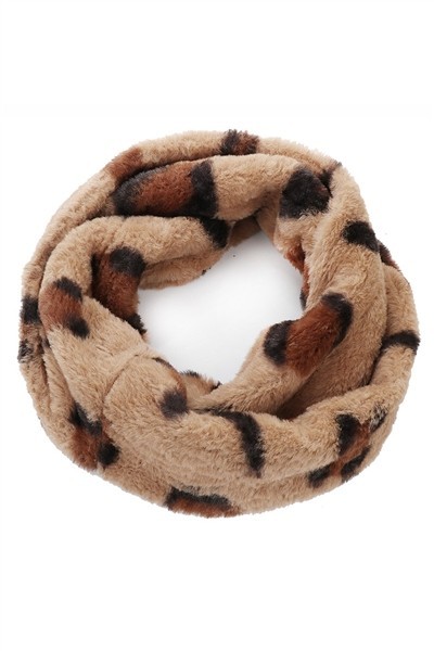 COMFY SOFT LEOPARD PRINT FUR INFINITY SCARF FMAO5058 > Scarves > Mezon ...