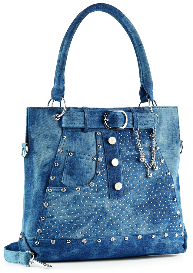 Belted Jean Design Tote Handbag > Fashion Handbags > Mezon Handbags