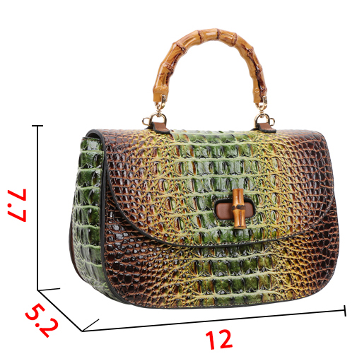 2 in 1 Large Crocodile Twist Lock Tie-dyed Satchel Wallet Set > Croc ...