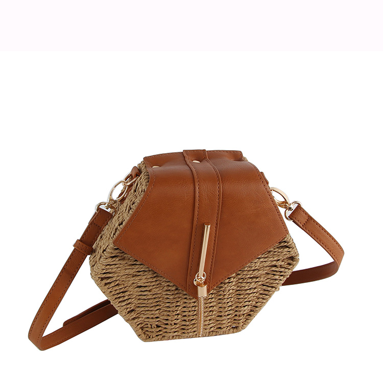 Fashion Flap Straw Hexagon Crossbody Bag > Messenger Bags ,Cross Body ...