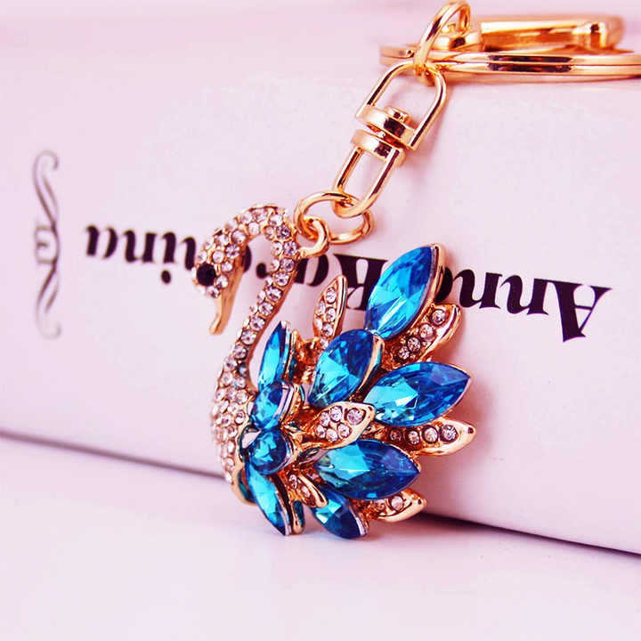 Rhinestones Swan Keychain & Handbag Purse Charm > Accessories > Mezon ...