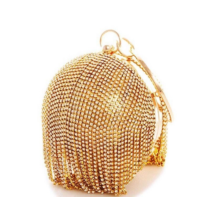 DESIGNER MULTI RHINESTONE BALL CLUTCH WITH CHAIN CA-6619 > Fashion ...