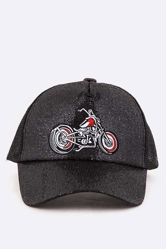Motorcycle Patch Glitter Trucker Hat LA-EMH0940Z > Hats , Caps > Mezon ...