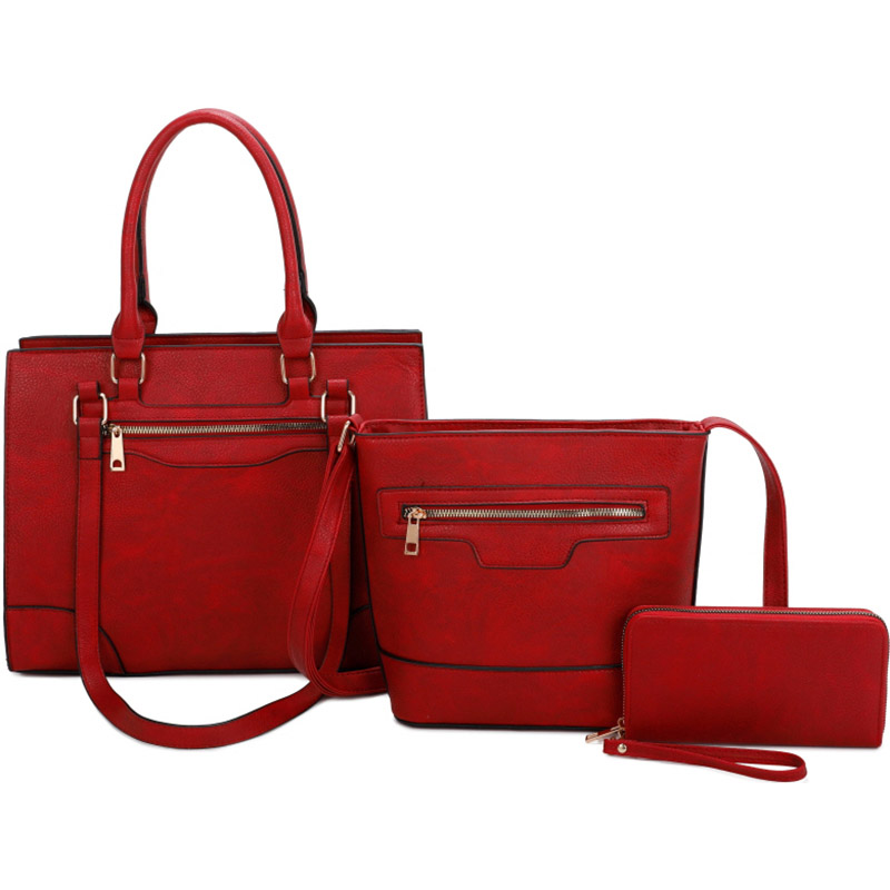 Fashion 2-Way Boxy 3-in-1 Satchel Set > Satchel > Mezon Handbags