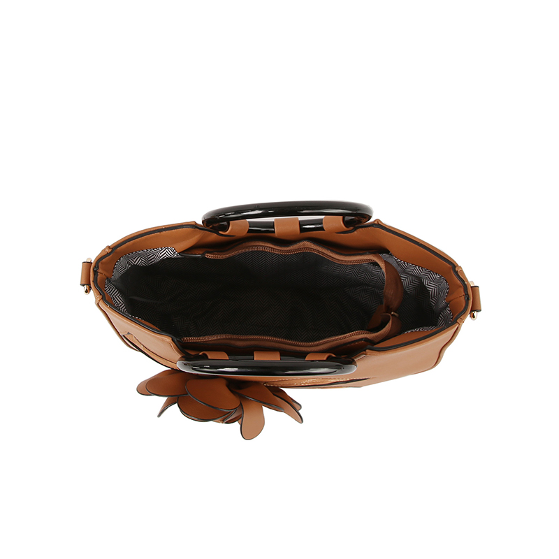 3D Flower Round Top Handle Satchel > Fashion Handbags > Mezon Handbags