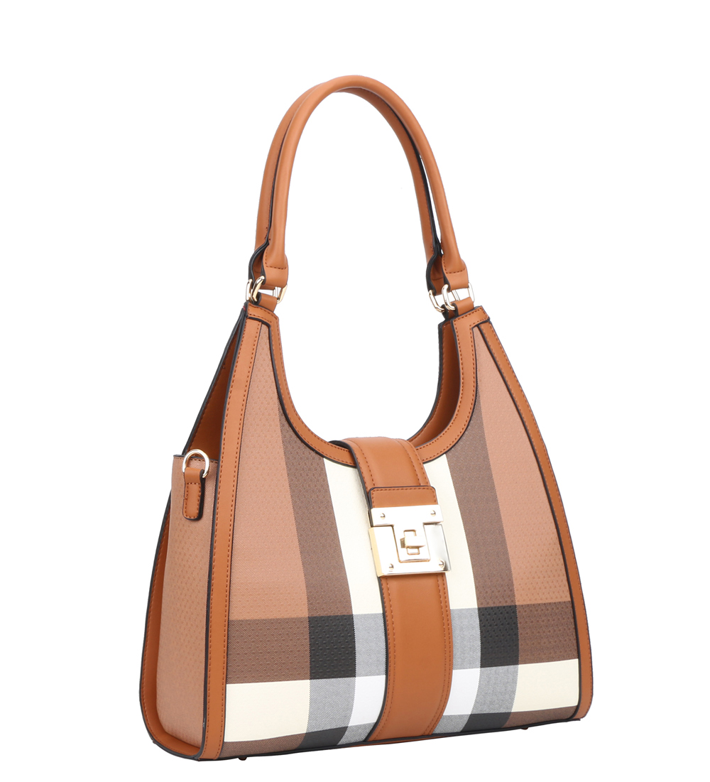 Plaid Checker 2 in-1 Tote Set > Satchel > Mezon Handbags