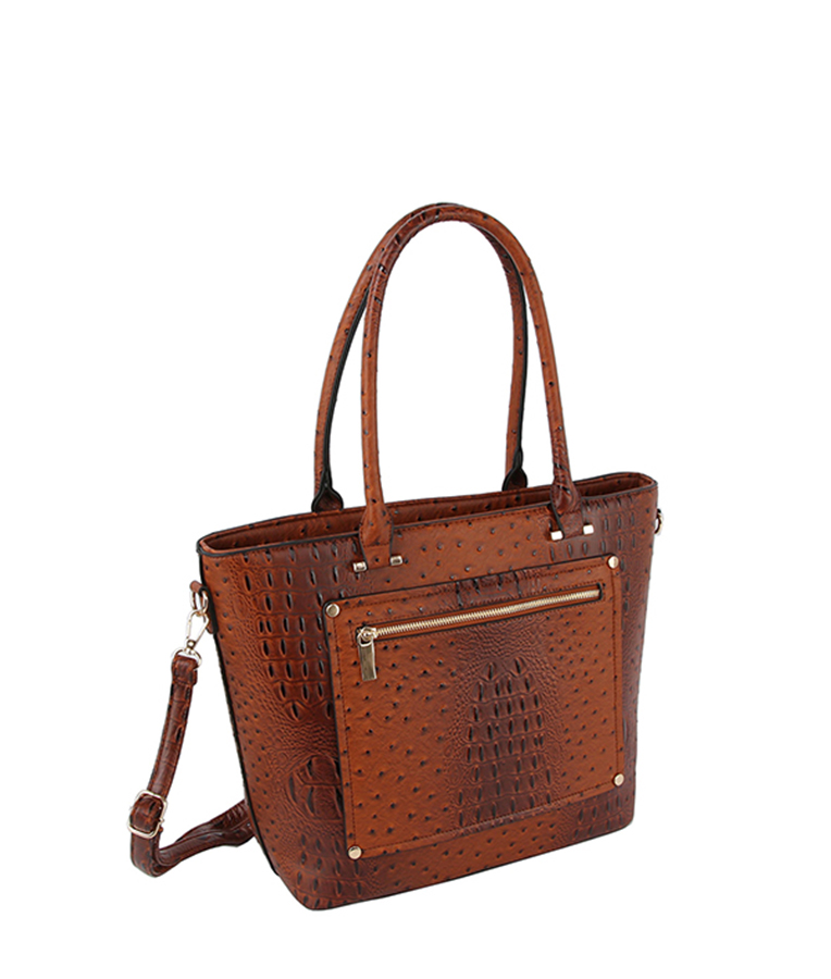 Ostrich Croc Front Pocket 3-in-1 Shopper Set > Croc & Animal Print ...