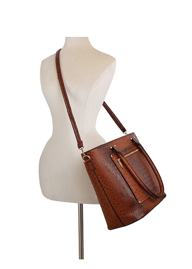 Ostrich Croc Front Pocket 3-in-1 Shopper Set > Croc & Animal Print ...
