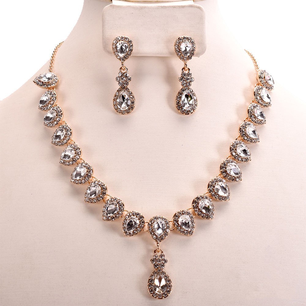 DROP RHINESTONE NECKLACE SET SL-NBY10893 > Fashion Necklaces > Mezon ...