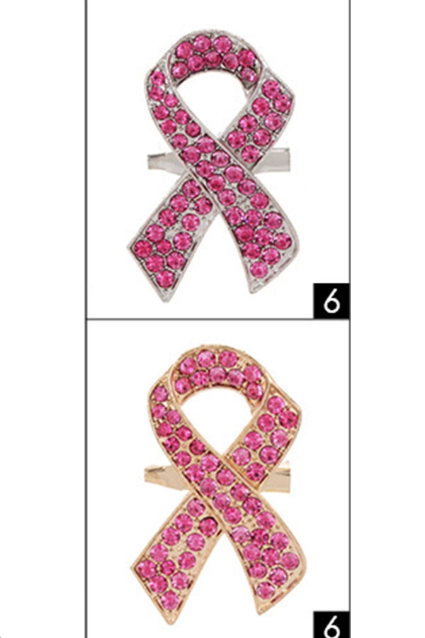 PACK OF 12 Pink Ribbon Brooches FMSBC2018 > Accessories > Mezon Handbags