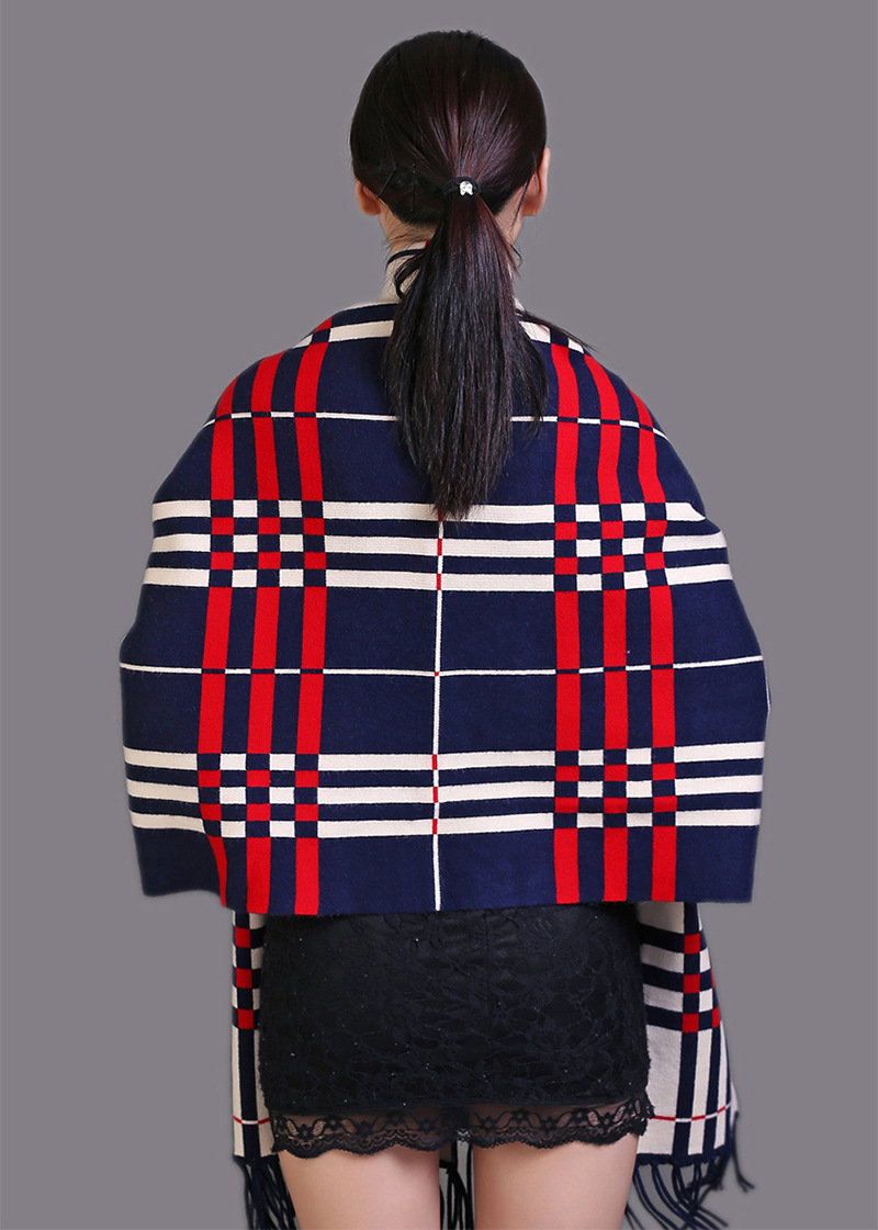 Plaid Pattern Blanket Scarf with Folding Colour > Scarves > Mezon Handbags