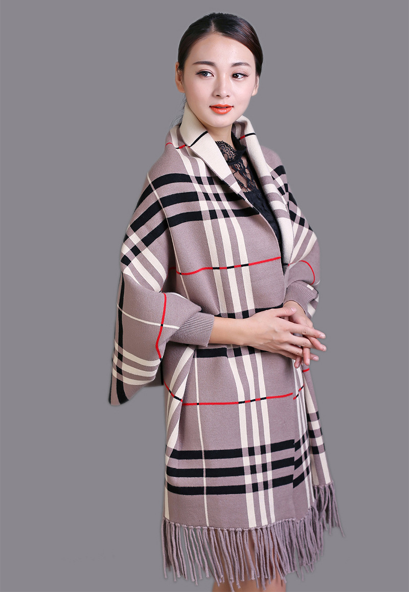 Plaid Pattern Blanket Scarf with Folding Colour > Scarves > Mezon Handbags