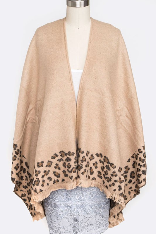 Leopard Print Accent Shawl LA-PN304X003 > Scarves > Mezon Handbags