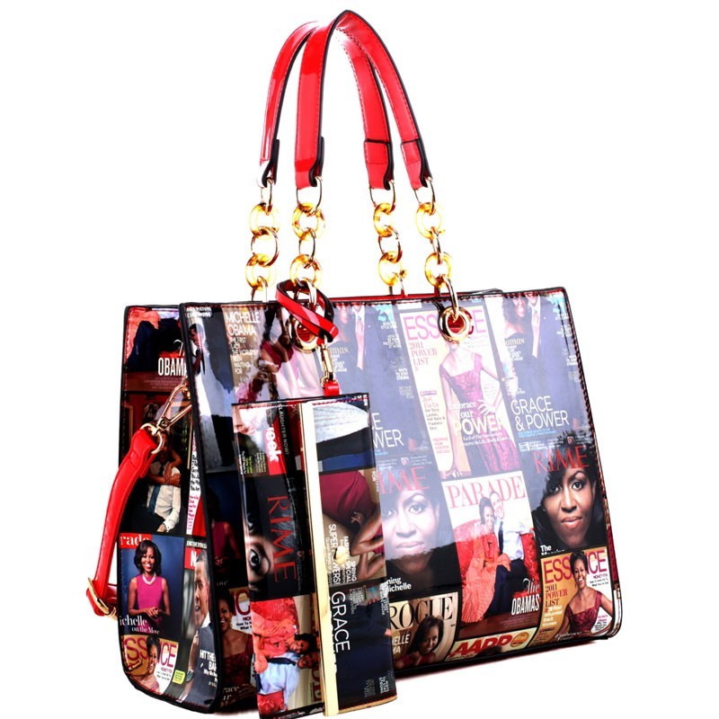 Michelle Obama, Chain Accent 2 in 1 Tote SET > Magazine Handbags ...