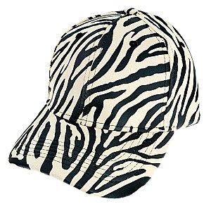 ZEBRA PRINT BASEBALL CAP > Rhinestone Hats > Mezon Handbags