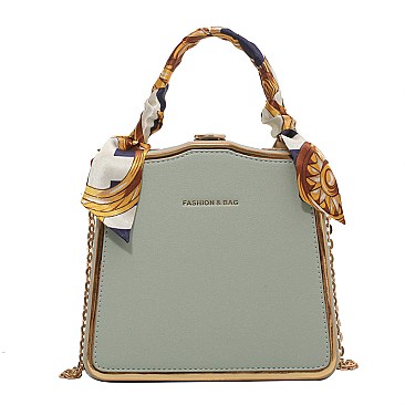 Scarfed Fancy Satchel Boutique Bag > Boutique Handbags > Mezon Handbags