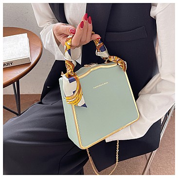 Scarfed Fancy Satchel Boutique Bag > Boutique Handbags > Mezon Handbags