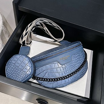 2 in 1 Croc Fany Pack With Coin Purse > Messenger Bags ,Cross Body ...
