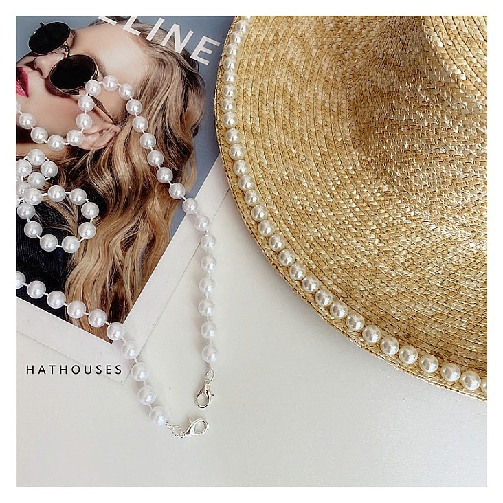 Pearl Large Brim Straw Hat > Straw Hats, Summer Hat > Mezon Handbags