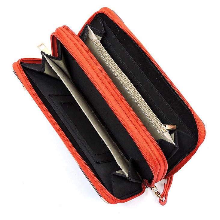 Plaid Check Double Zip Around Wallet Wristlet FW-BT028G > Wallets ...