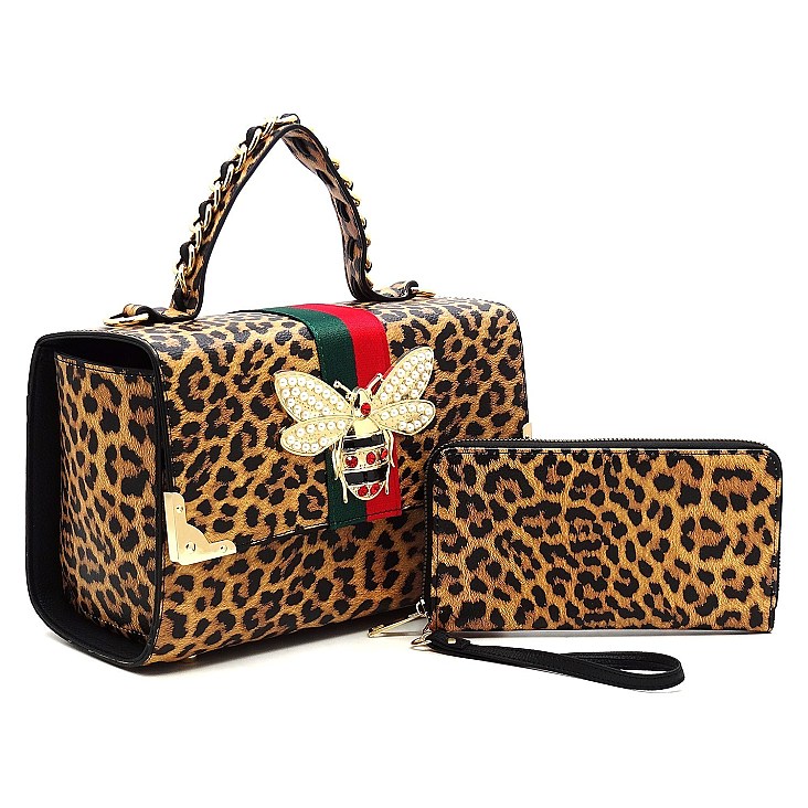 Stripped BEE BOXY SATCHEL with Wallet 2pc CH-AD2728W > Wallets > Mezon ...