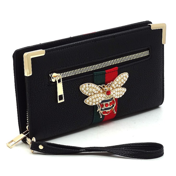 Fashionable Bee Striped Clutch Wallet Wristlet CH-AD036B > Wallets ...