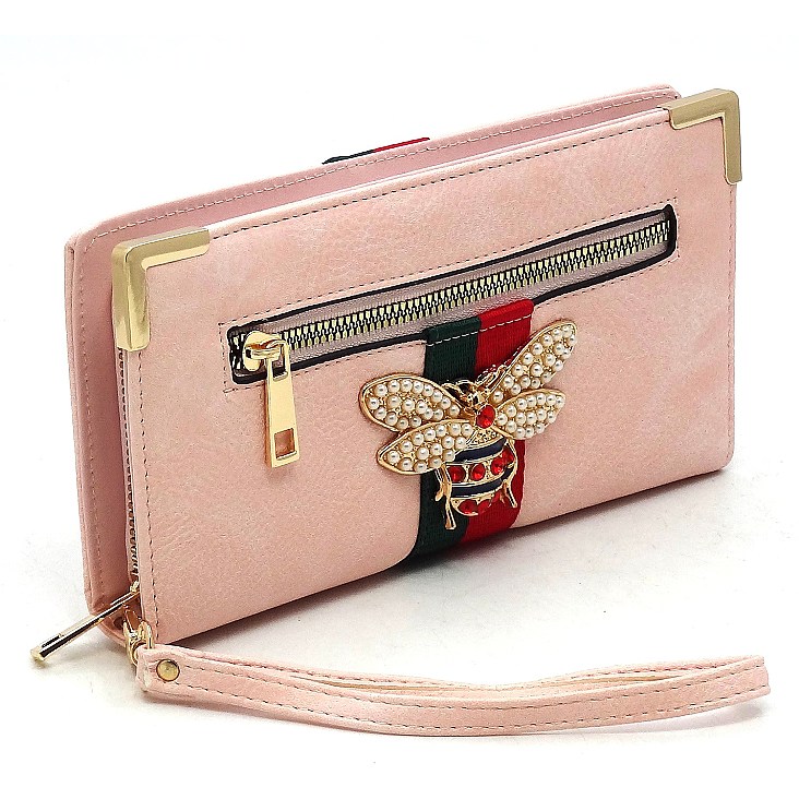 Fashionable Bee Striped Clutch Wallet Wristlet CH-AD036B > Wallets ...
