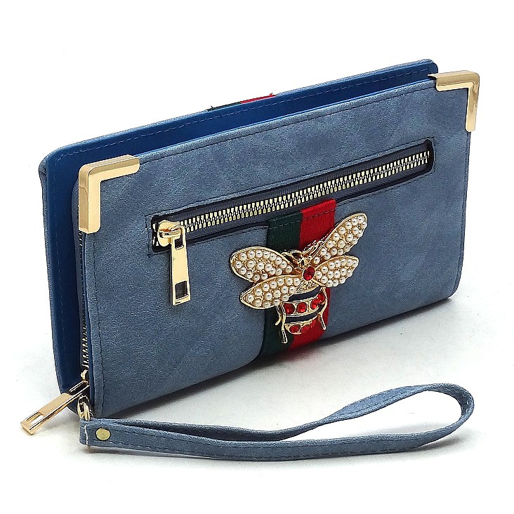 Fashionable Bee Striped Clutch Wallet Wristlet CH-AD036B > Wallets ...