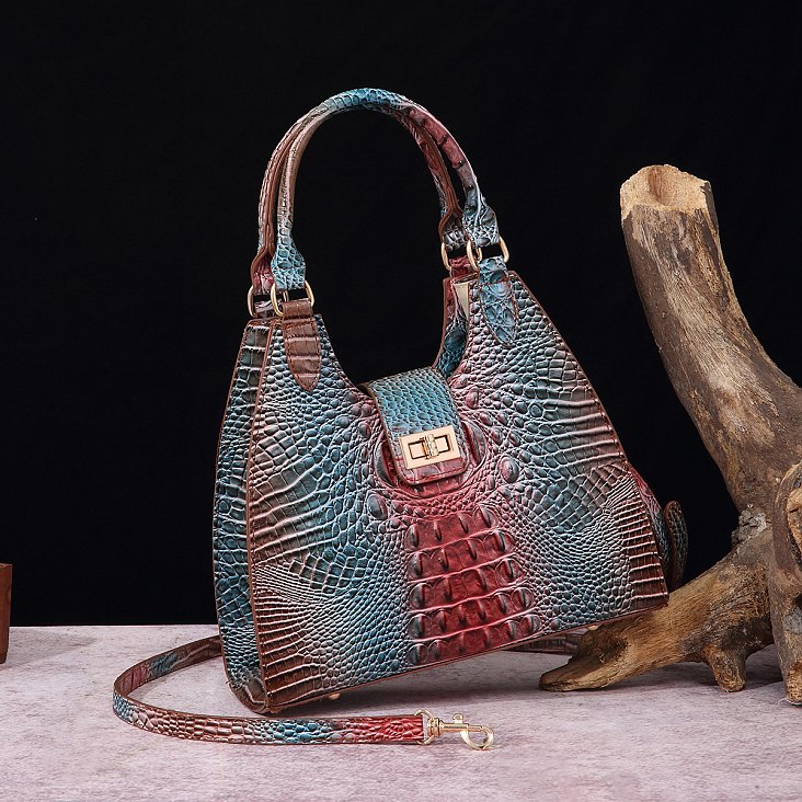 Croc Alligator Skin Shoulder-Crossbody Bag > Fashion Handbags > Mezon ...