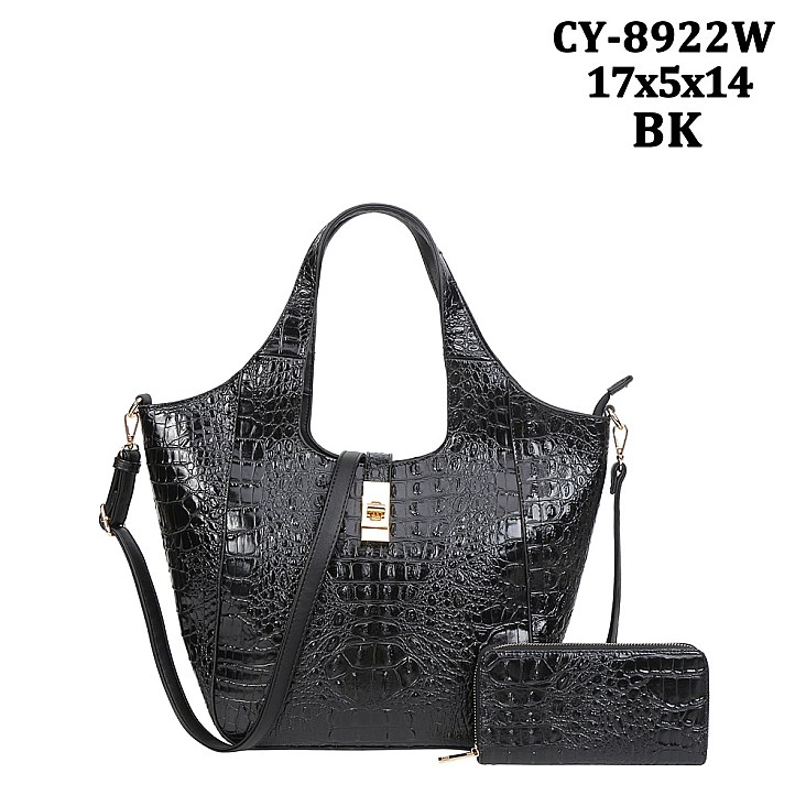 2 In 1 Croc Quality Shoulder Bag with Wallet > Croc & Animal Print ...
