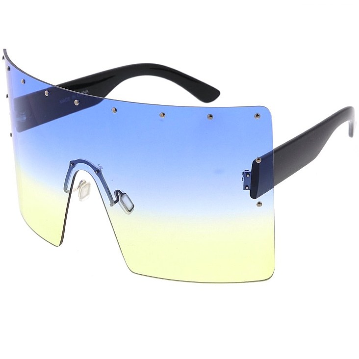 Pack of 12 Oversized Rimless Gradient Shield Sunglasses NG-3417W ...