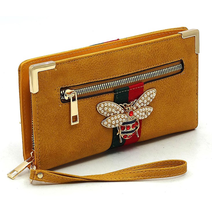 Fashionable Bee Striped Clutch Wallet Wristlet CH-AD036B > Wallets ...
