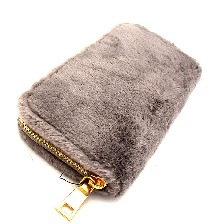 PPW2151-LP Faux Fur Zip-Around Wallet > Wallets > Mezon Handbags